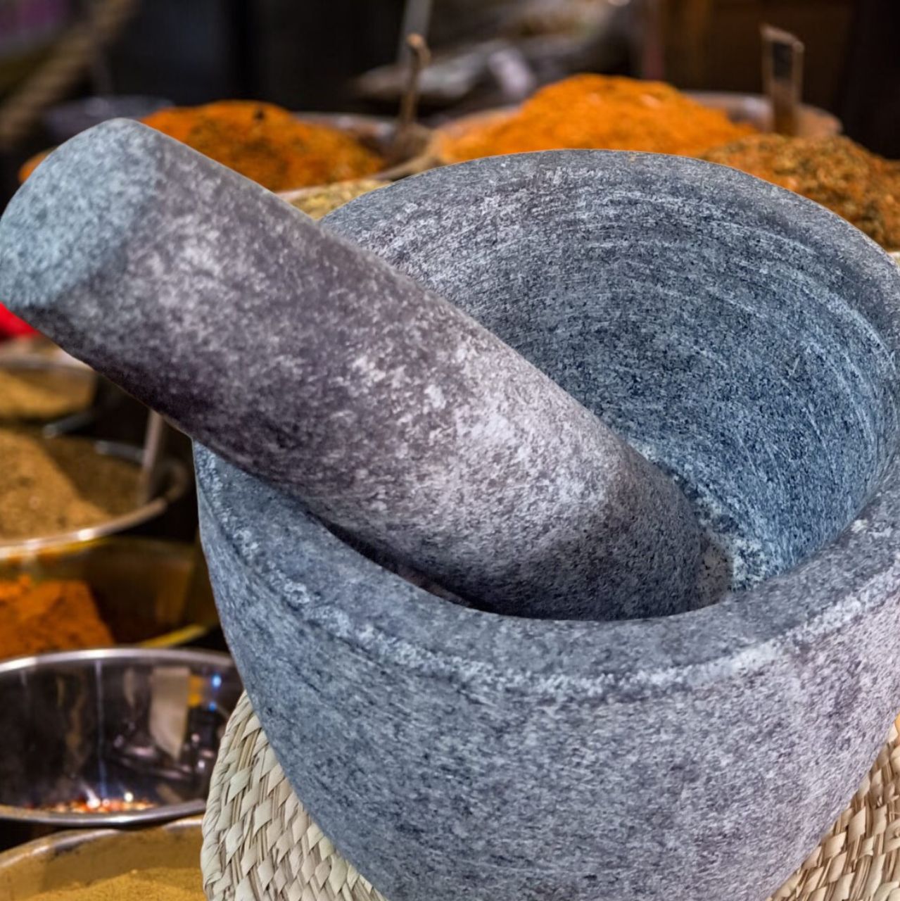 Hand Seasoned Chutney Stone Mortar & Pestle-Perfect for Chutney grindi ...